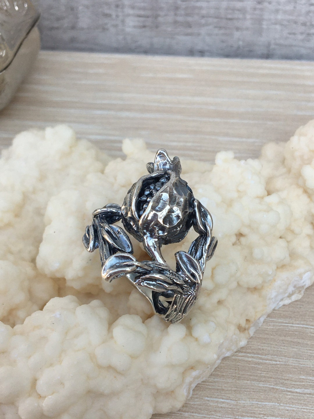Armenian Pomegranate Ring Sterling Silver for Women, Symbol of Armenian ...