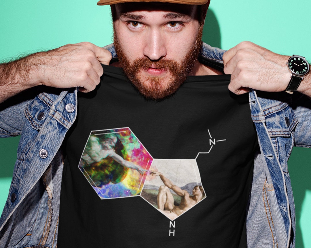 Psychedelic DMT T-shirt Artistic Design With Molecular Structure and ...