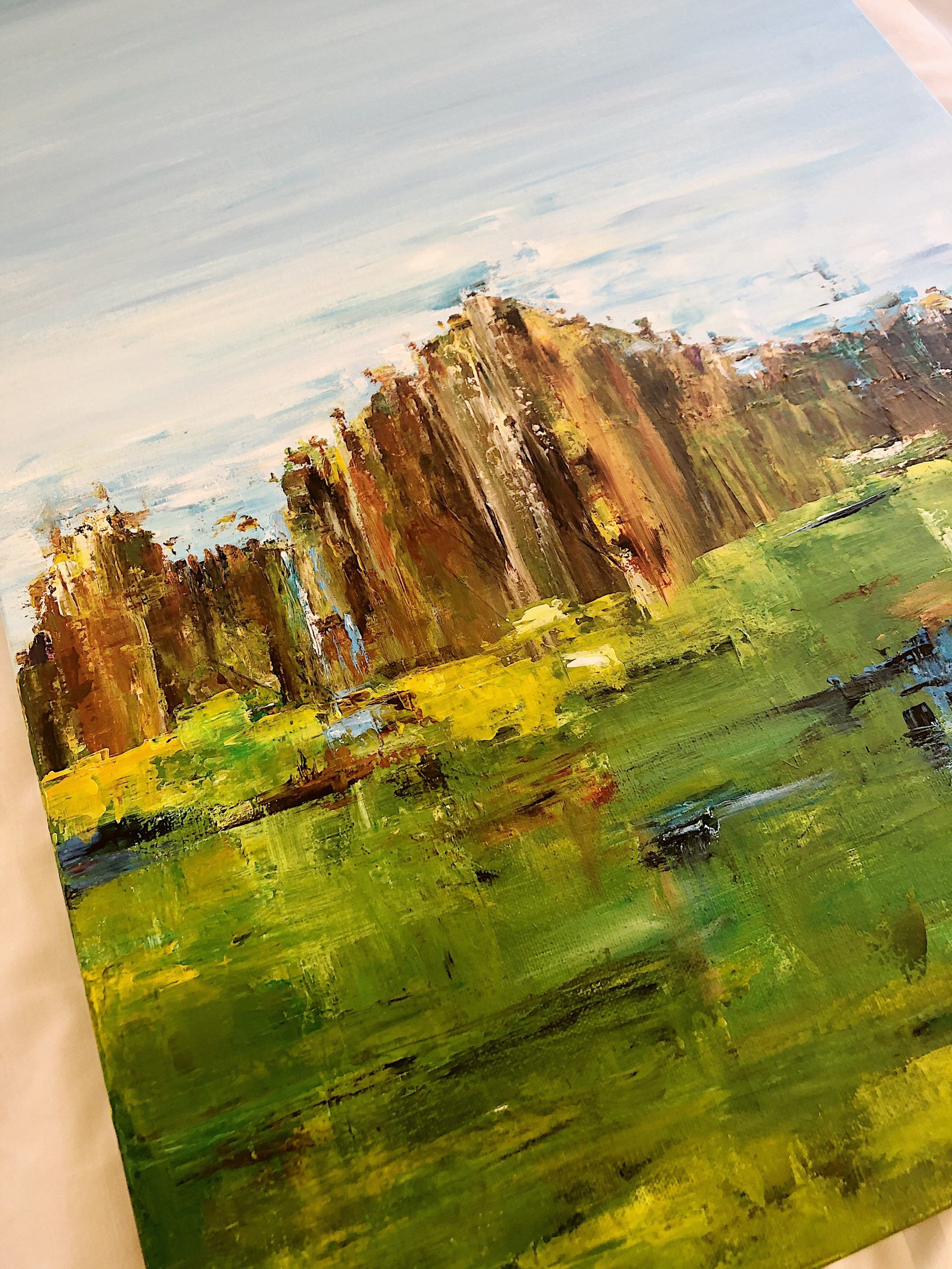 Buy Abstract Mountain Art. Original Icelandic Mountain Painting by ...