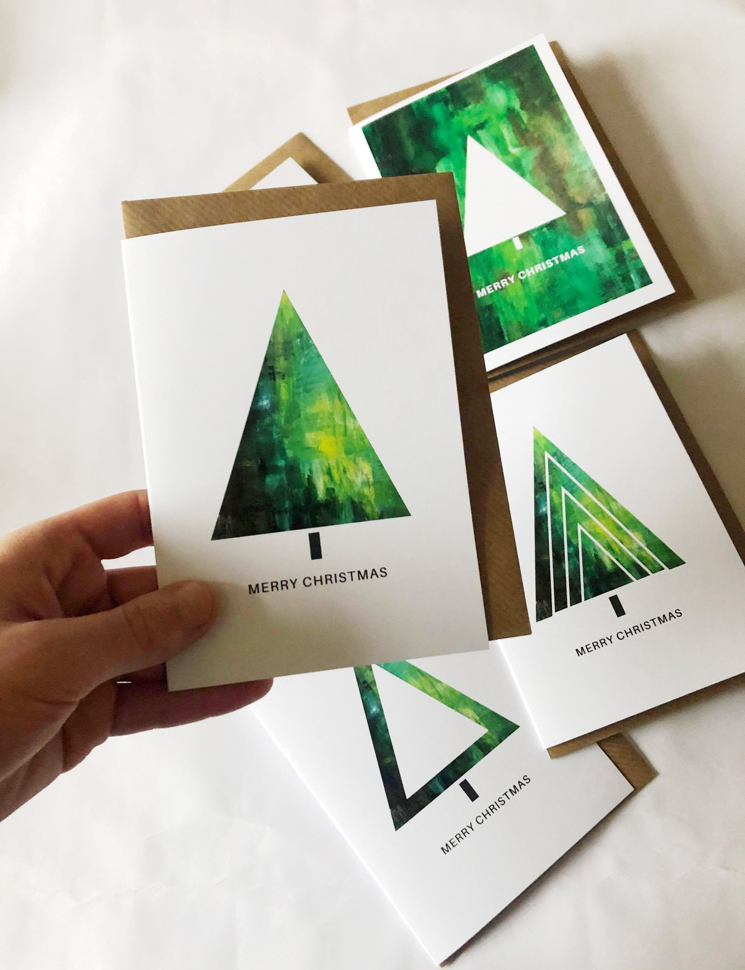 Pack of Minimalist Christmas Cards. A6 Size. Abstract Christmas Cards ...