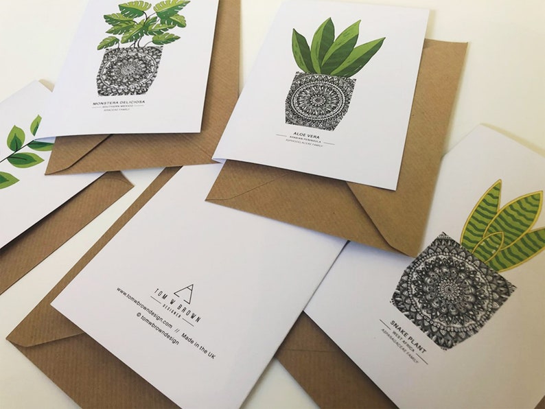 1x Plant Card, Blank Print Cards, Single Plant Card, Plant Notelets, A6 ...
