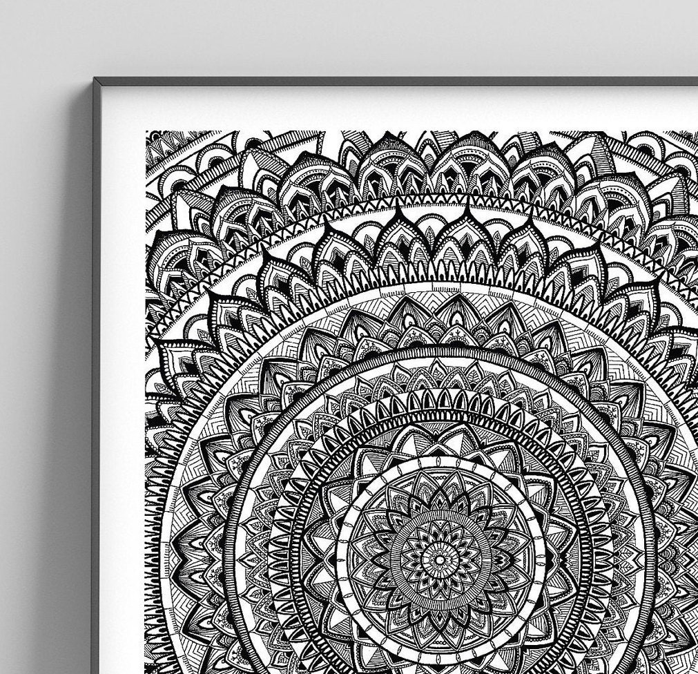 A3 MANDALA PRINT, A3 Print, Art Print, Mountain Mandala Art, A3 420mm X ...