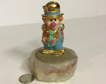 Shhh Rare Ron Lee Sculpture Dragon & Napping Clown in Enamel and 24k ...