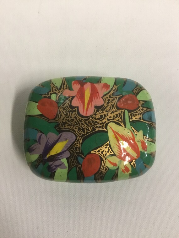 Handmade, handpainted, wood trinket box - Gem