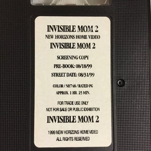 Screening, Invisible Mom 2, 1999, VHS, Dee Wallace Stone, Justin ...