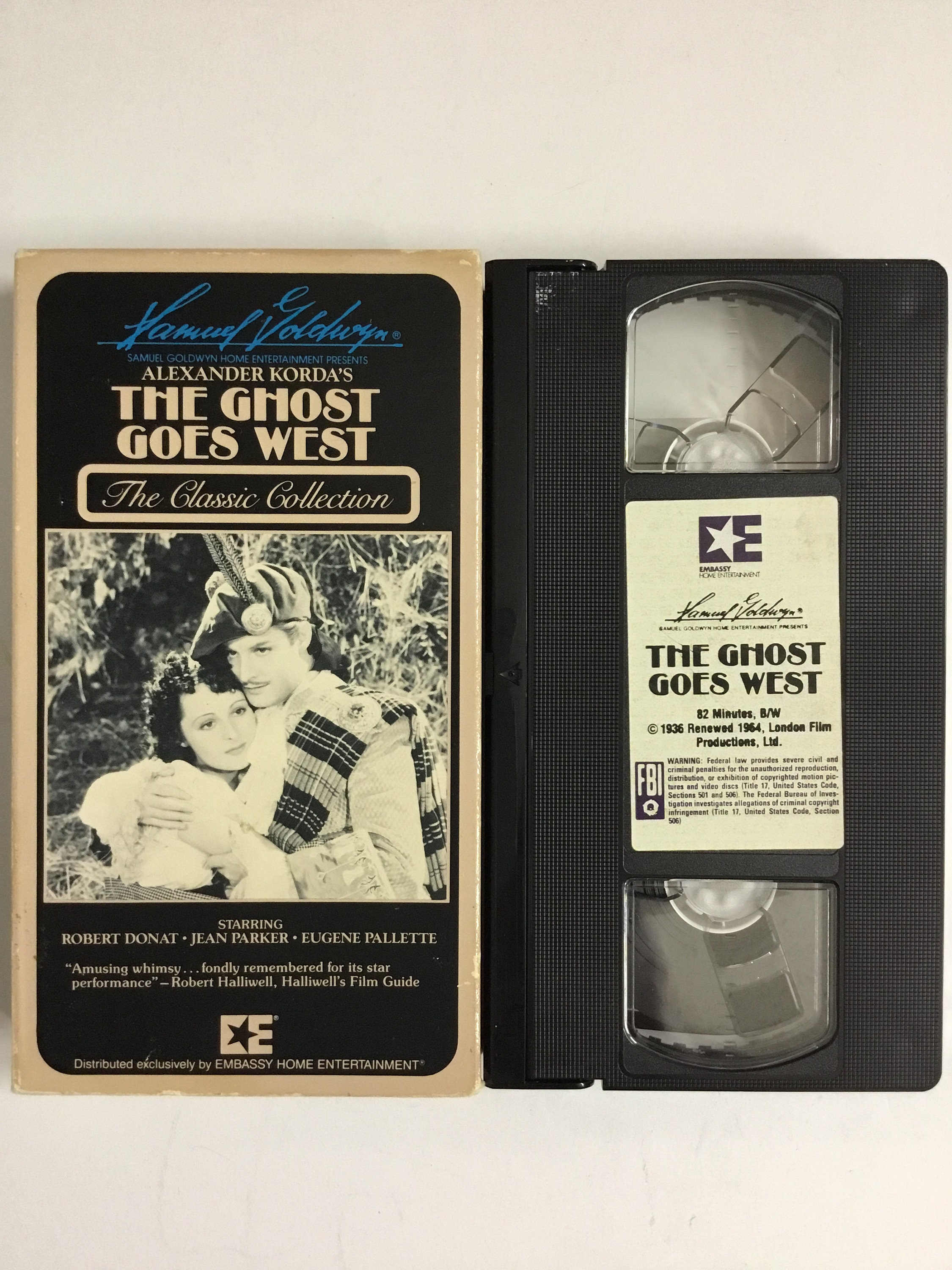 VHS 1936 the Ghost Goes West Robert Donat Jean Parker - Etsy