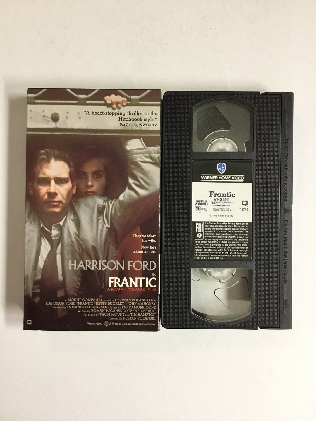 Frantic, 1988, Harrison Ford, Betty Buckley, John Mahoney, VHS, -B - Etsy