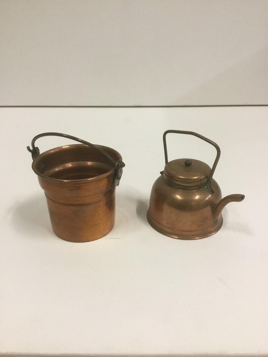 Mini Copper Bucket and Teapot From India - Etsy
