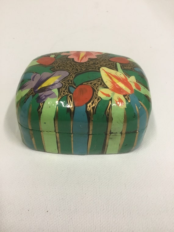 Handmade, handpainted, wood trinket box - Gem