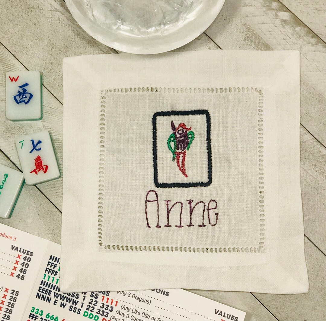 Mahjong Kitchen Decor, Mahjong Gift, Cocktail Party Napkins Beverage ...