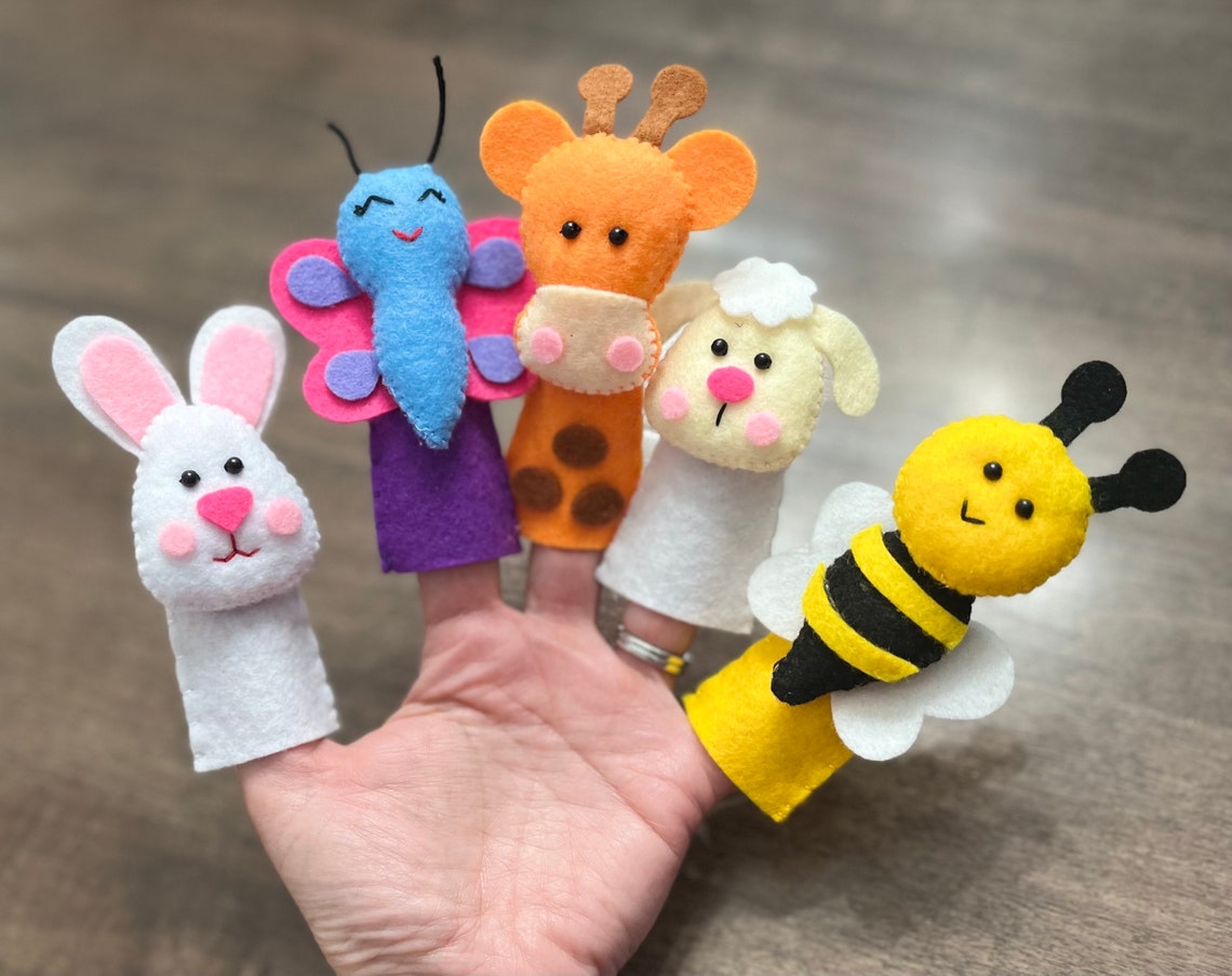 Set of 9 Felt Finger Puppets - Etsy
