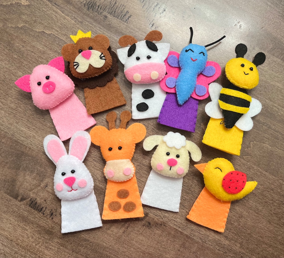 Set of 9 Felt Finger Puppets - Etsy