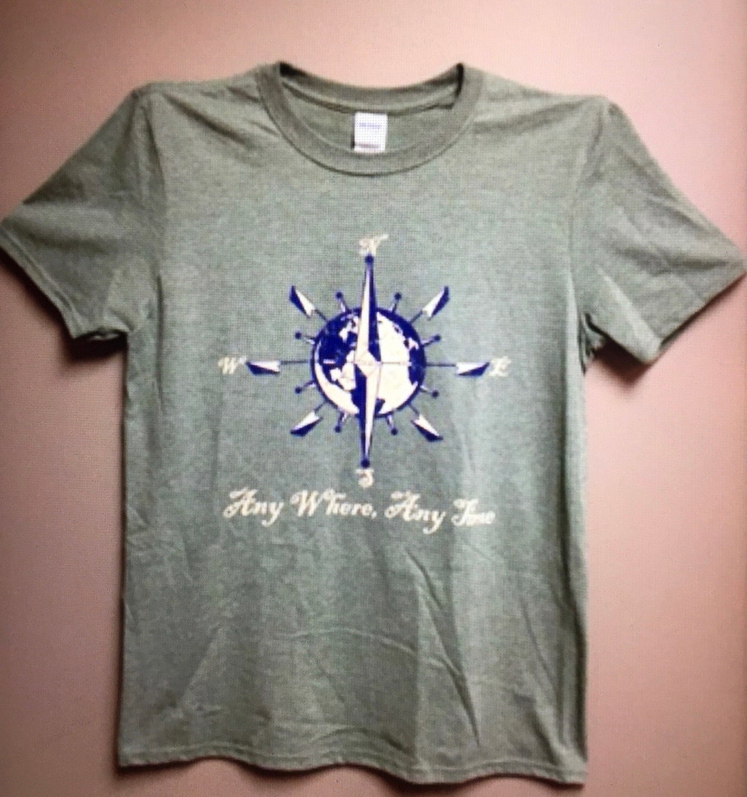 Rowing, Crew T-shirt, Nautical Design, Compass Rose, "row Any Where ...