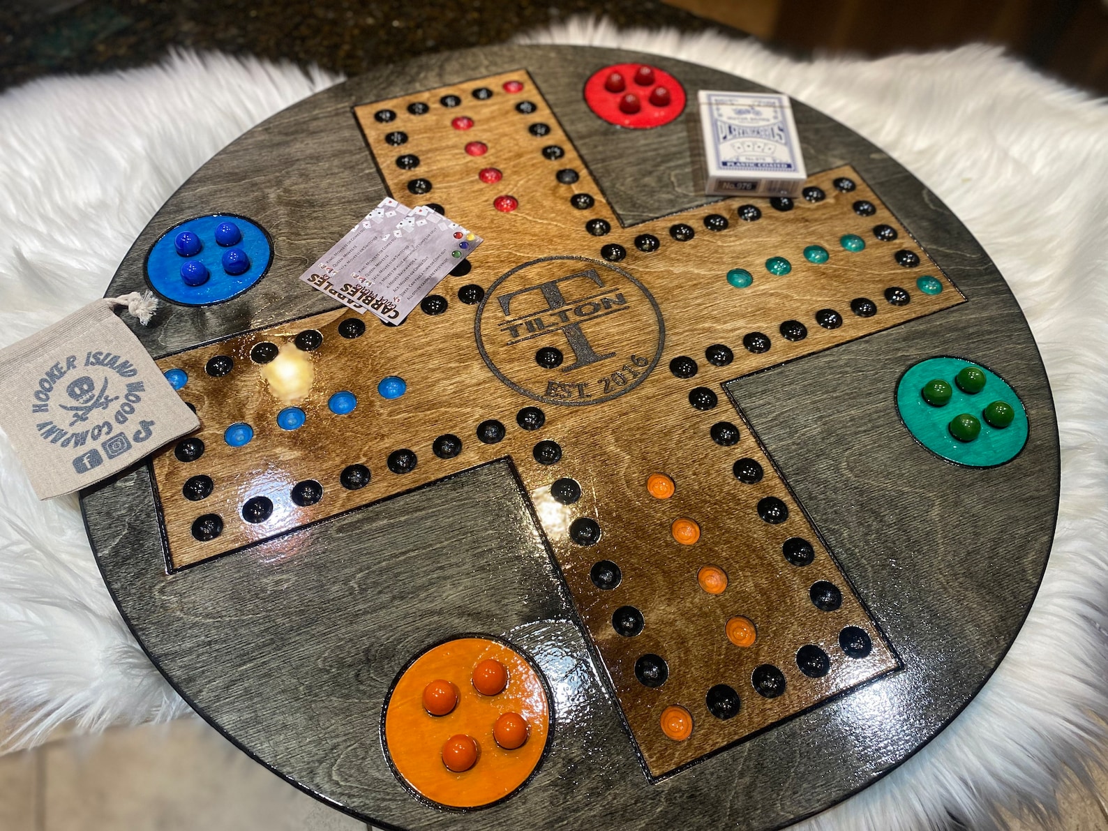 Wooden Carbles Board Game With Dice and Marbles Free - Etsy