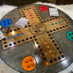 Wooden Carbles Board Game With Dice and Marbles, Free Personalization ...