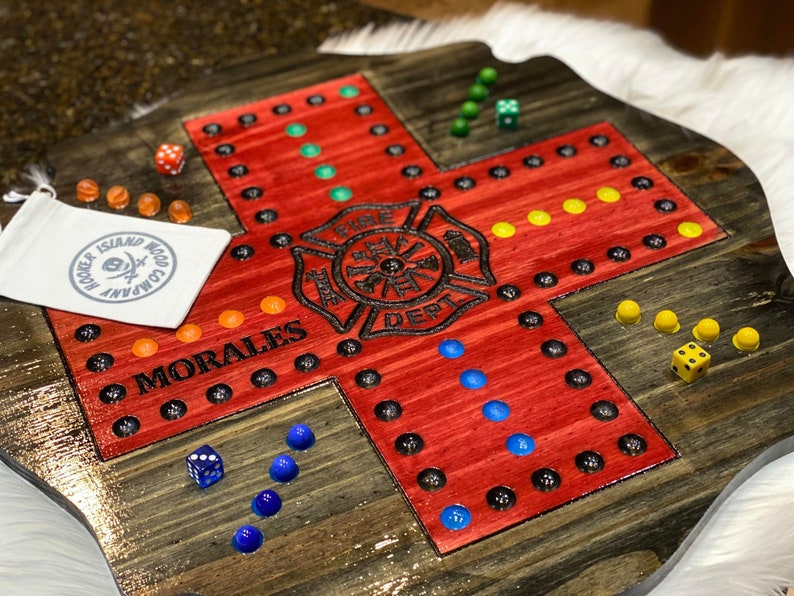 Firefighter's Wooden Wahoo Board Game With Dice and - Etsy