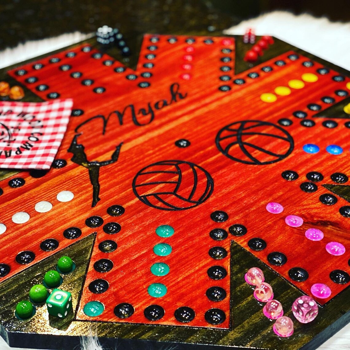 Wooden Aggravation Board Game With Dice and Marbles Free - Etsy