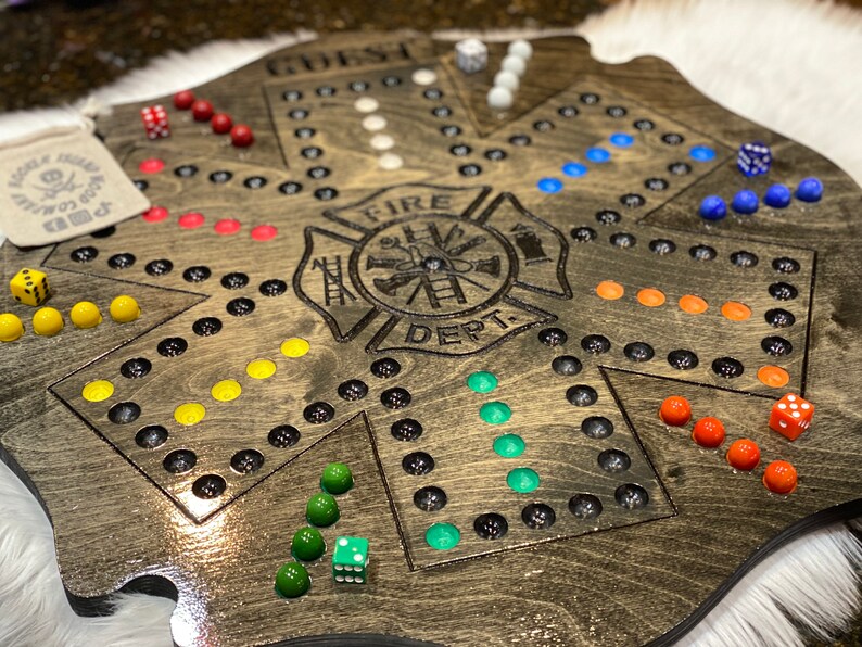 Firefighter's Wooden Wahoo Board Game With Dice and - Etsy