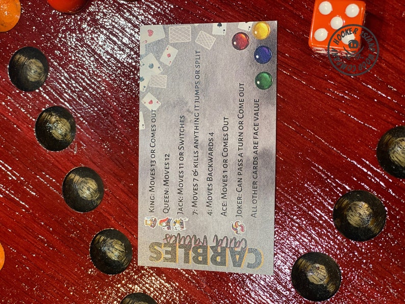 Wooden Carbles Board Game With Dice and Marbles Free - Etsy