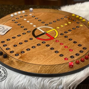 Round Wooden Wahoo Board Game With Dice and Marbles, Free ...