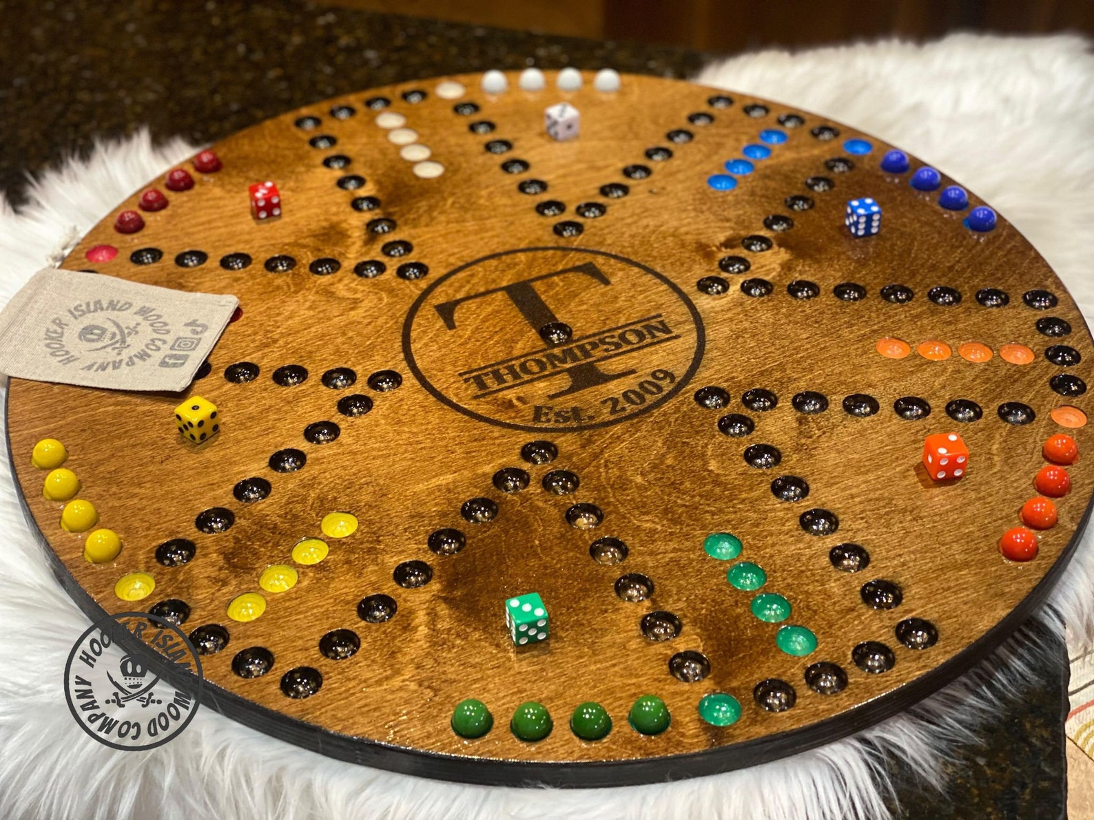Wooden Carbles Board Game With Dice and Marbles Free - Etsy