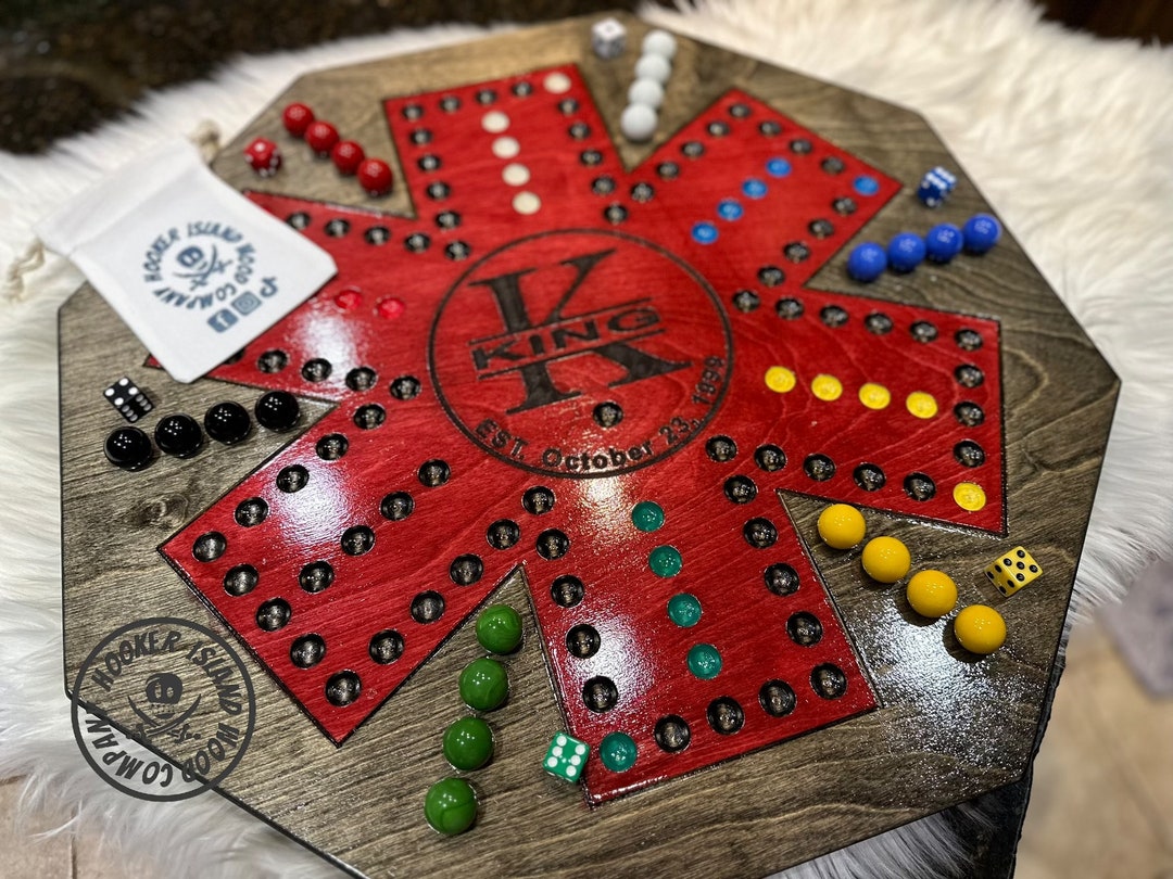 Personalized Wooden Wahoo Board Game With Dice & 22 Mm Marbles, 23 Inch ...