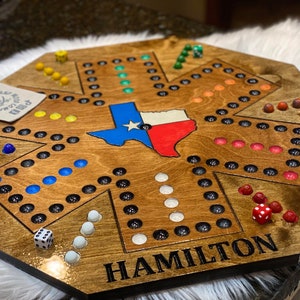 Personalized Texas Wahoo Board Game — Lone Star Edition With Dice ...