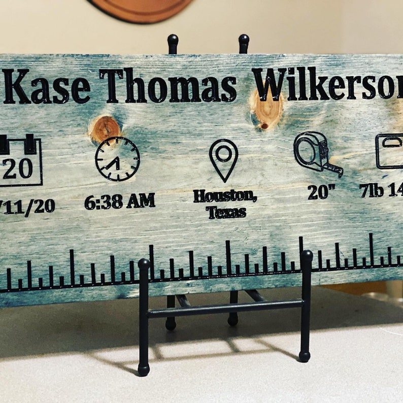 Baby Announcement Sign With Birth Stats Wood Personalized - Etsy