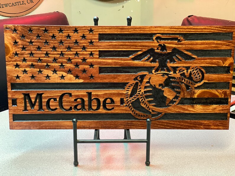 US Marine Corps Wood Flag, USMC Semper Fi Gift - Etsy