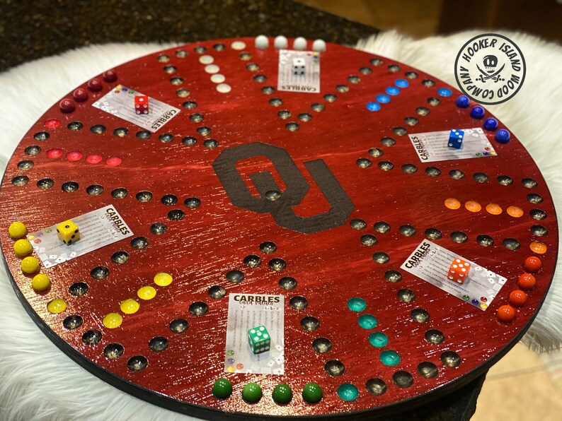 Wooden Carbles Board Game With Dice and Marbles, Free Personalization ...