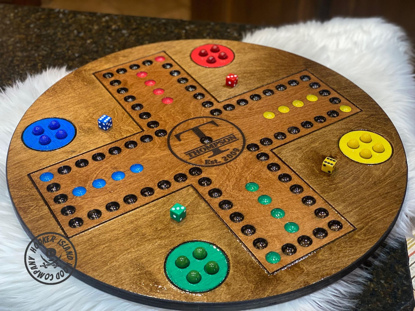 Wooden Carbles Board Game With Dice and Marbles Free - Etsy