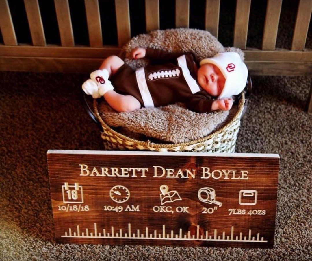 Baby Announcement Sign With Birth Stats | Wood Personalized Baby Name ...