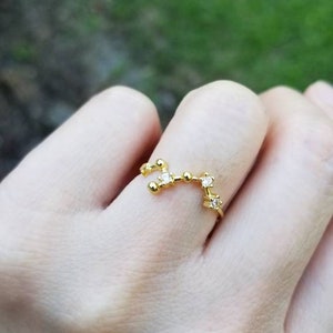 Constellation Ring Sterling Silver Zodiac Ring Sterling - Etsy