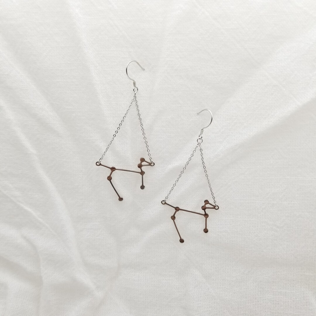 Sirius the Dog Star Dangle Earrings, Canis Major Constellation Earrings ...