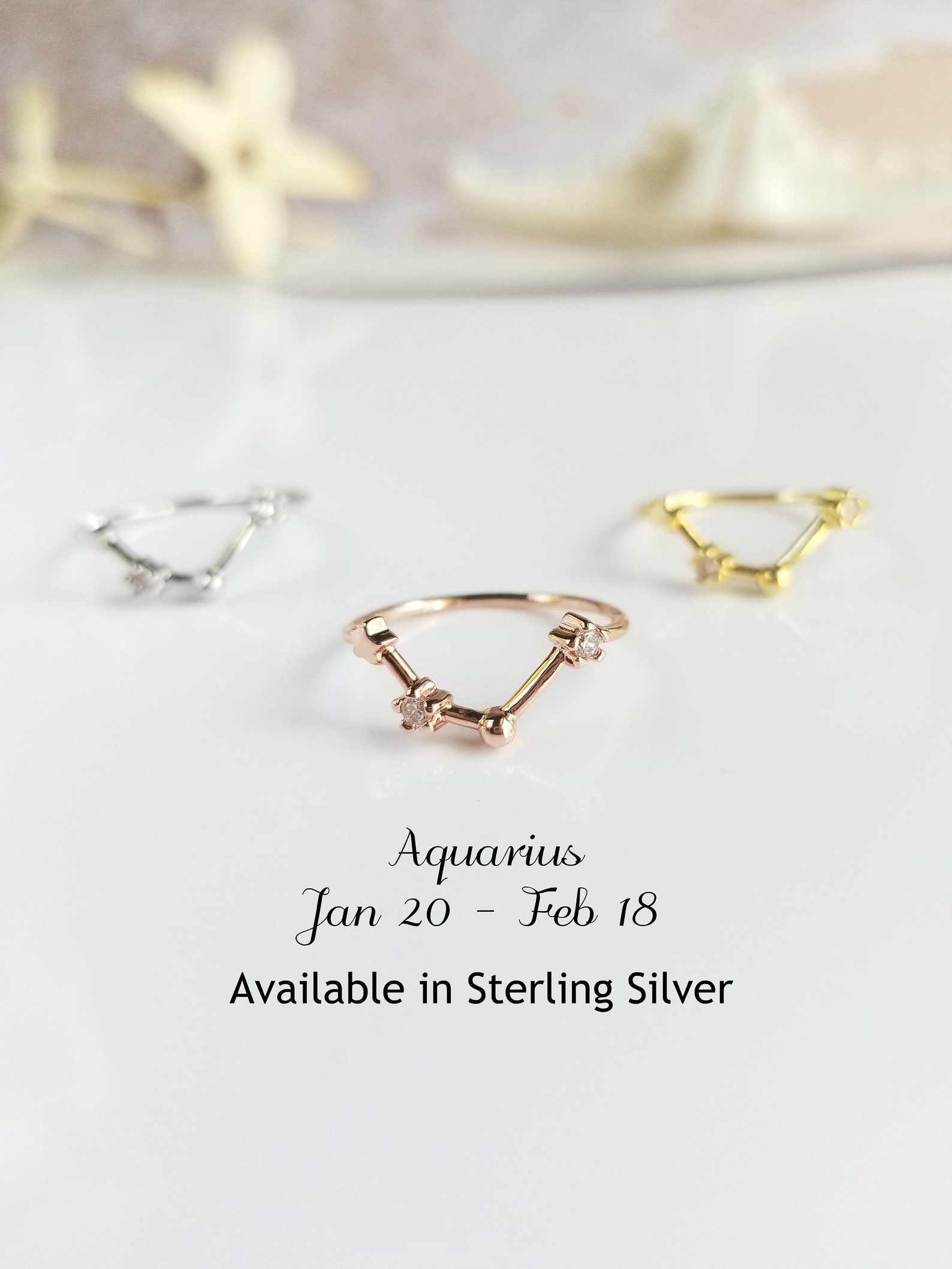 Aquaruis Ring Zodiac Aquarius Ring Constellation Jewelry - Etsy