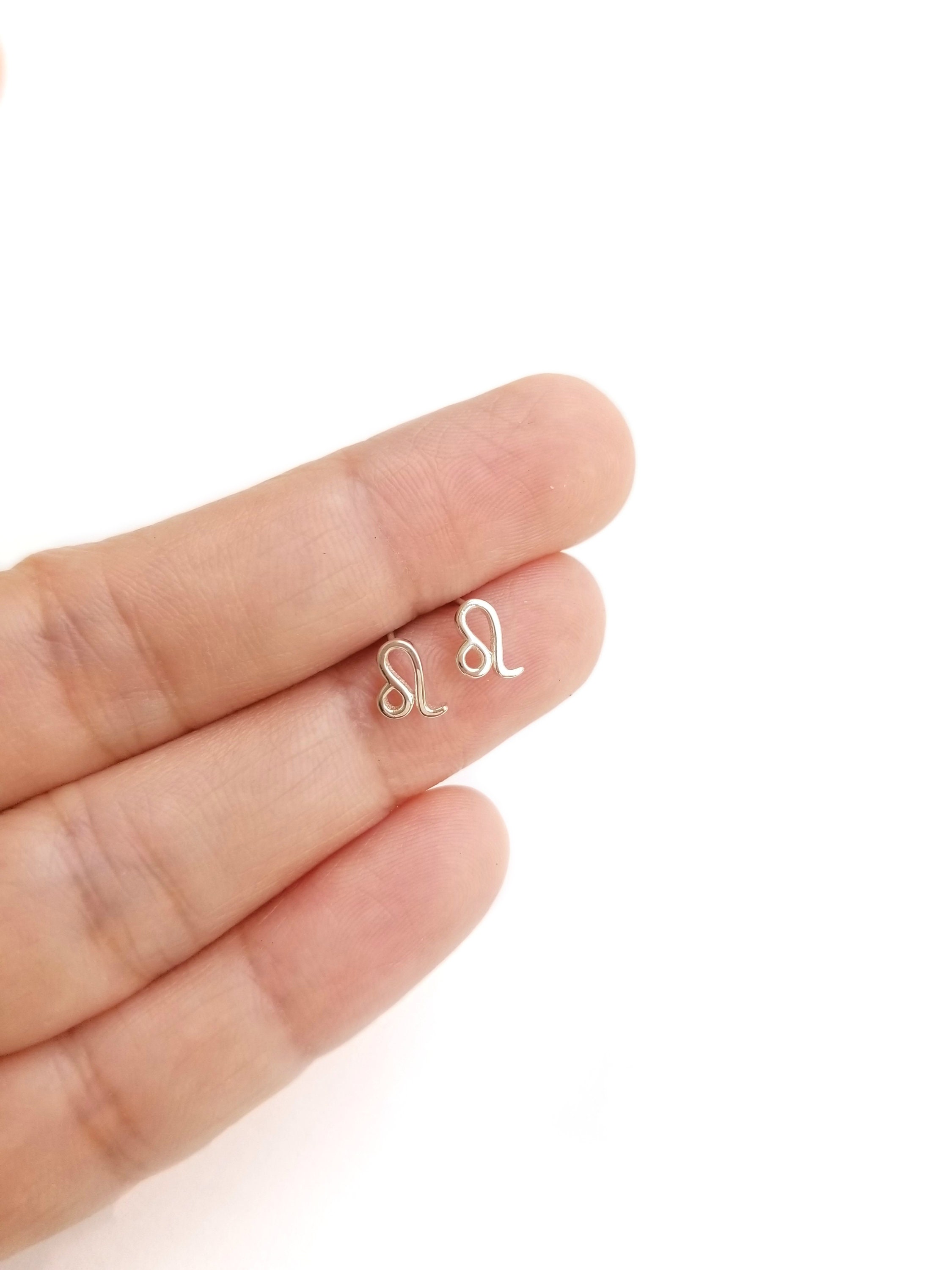 Zodiac Leo Earrings in Sterling Silver Zodiac Leo Stud | Etsy