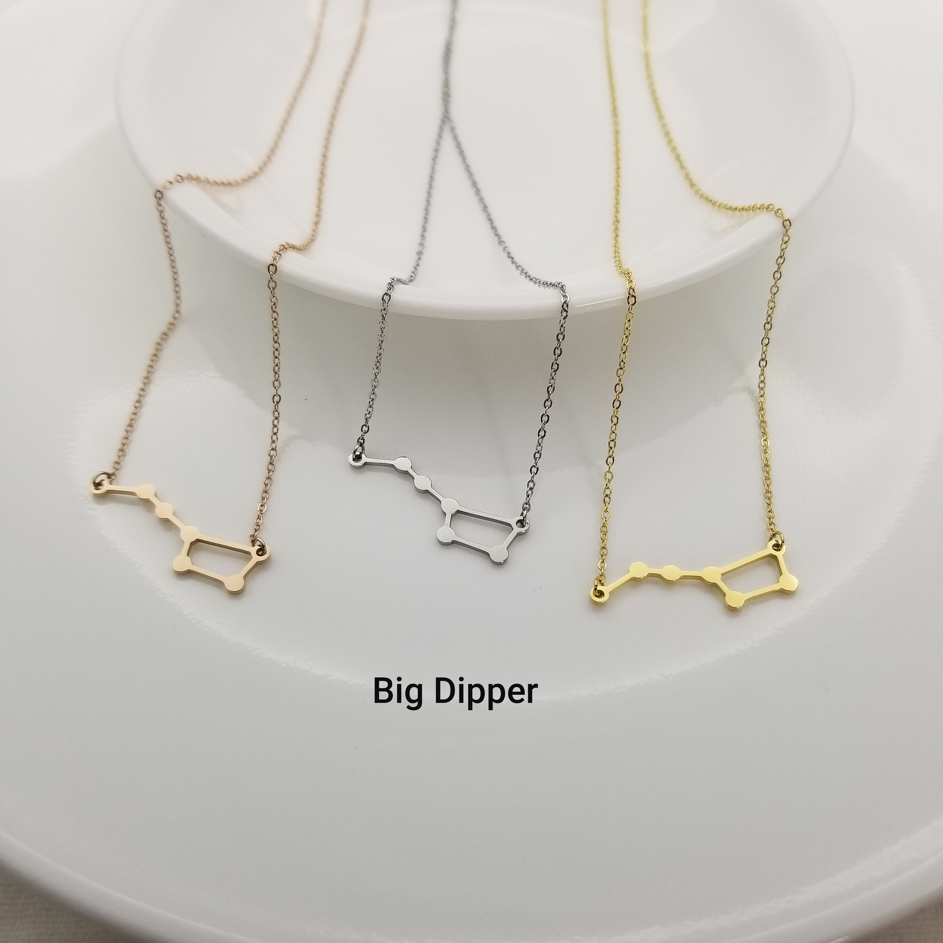 Little Dipper / Big Dipper Constellation Necklace in Rose Gold Silver ...