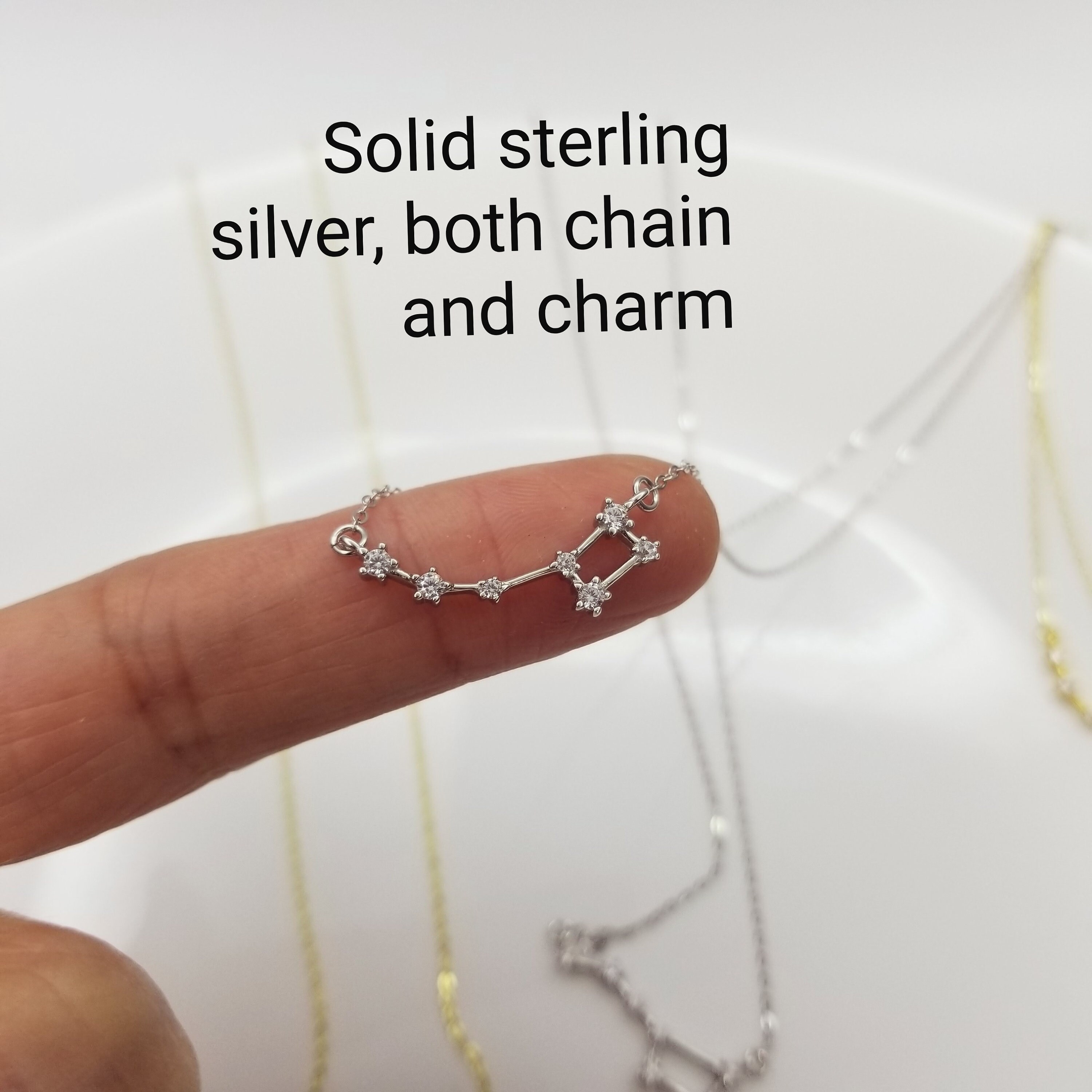 Big Dipper Little Dipper Necklace in Solid Sterling Silver | Etsy