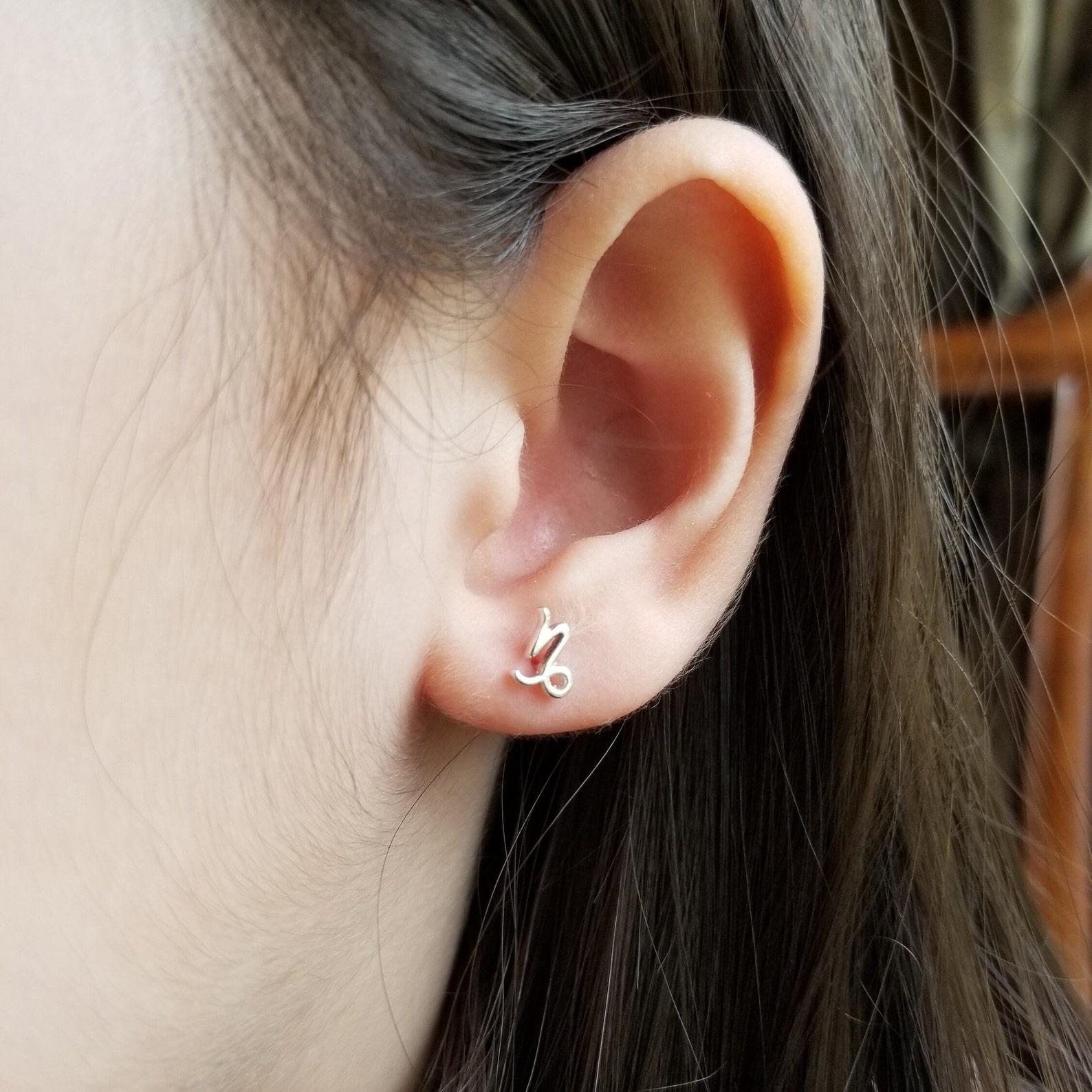 Zodiac Capricorn Earring Studs in Sterling Silver Celestial Jewelry ...