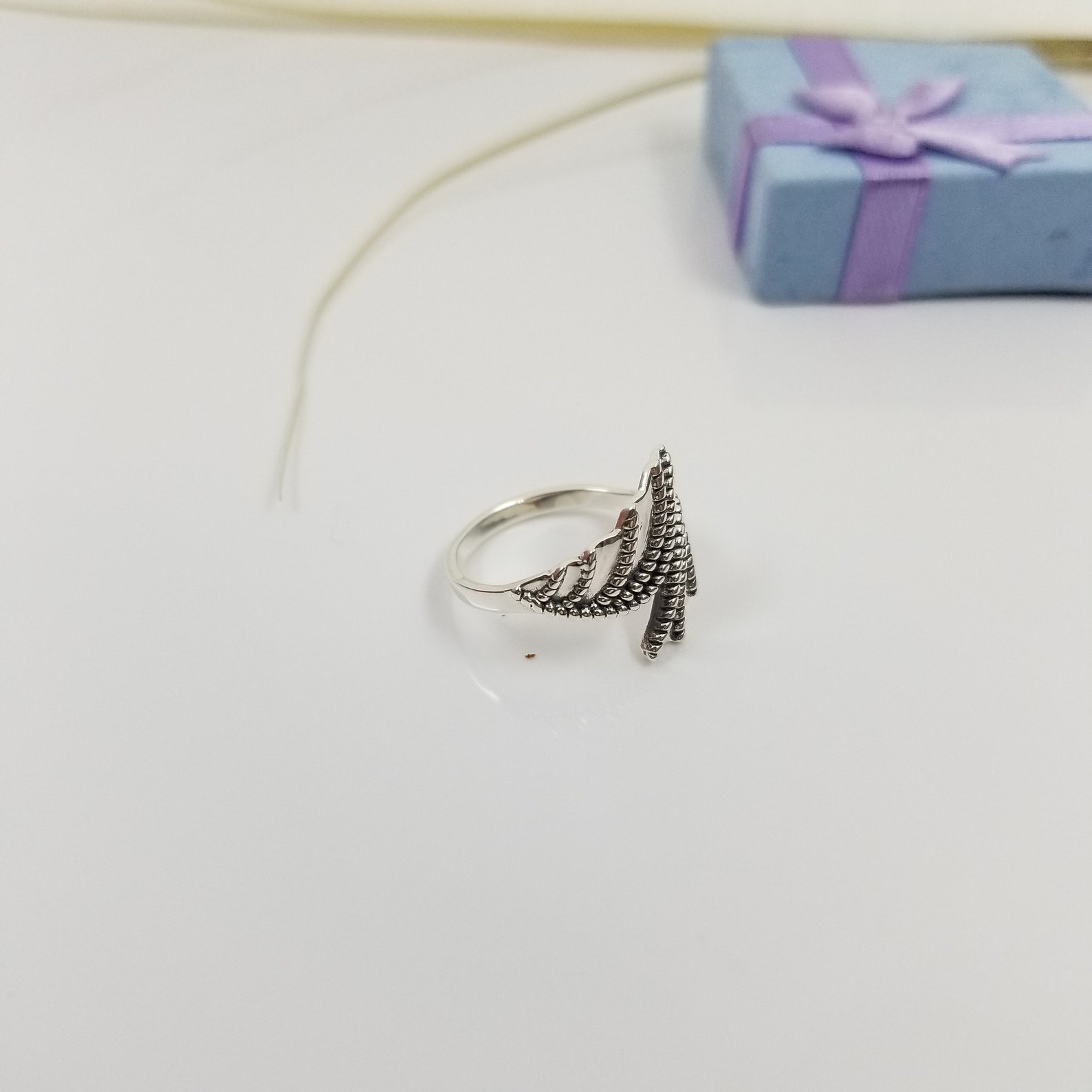 Adjustable Dragon Wing Ring in Solid Sterling Silver Dragon | Etsy