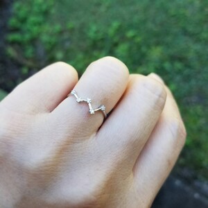 Cassiopeia Ring in Solid Sterling Silver, Dainty Constellation Ring ...