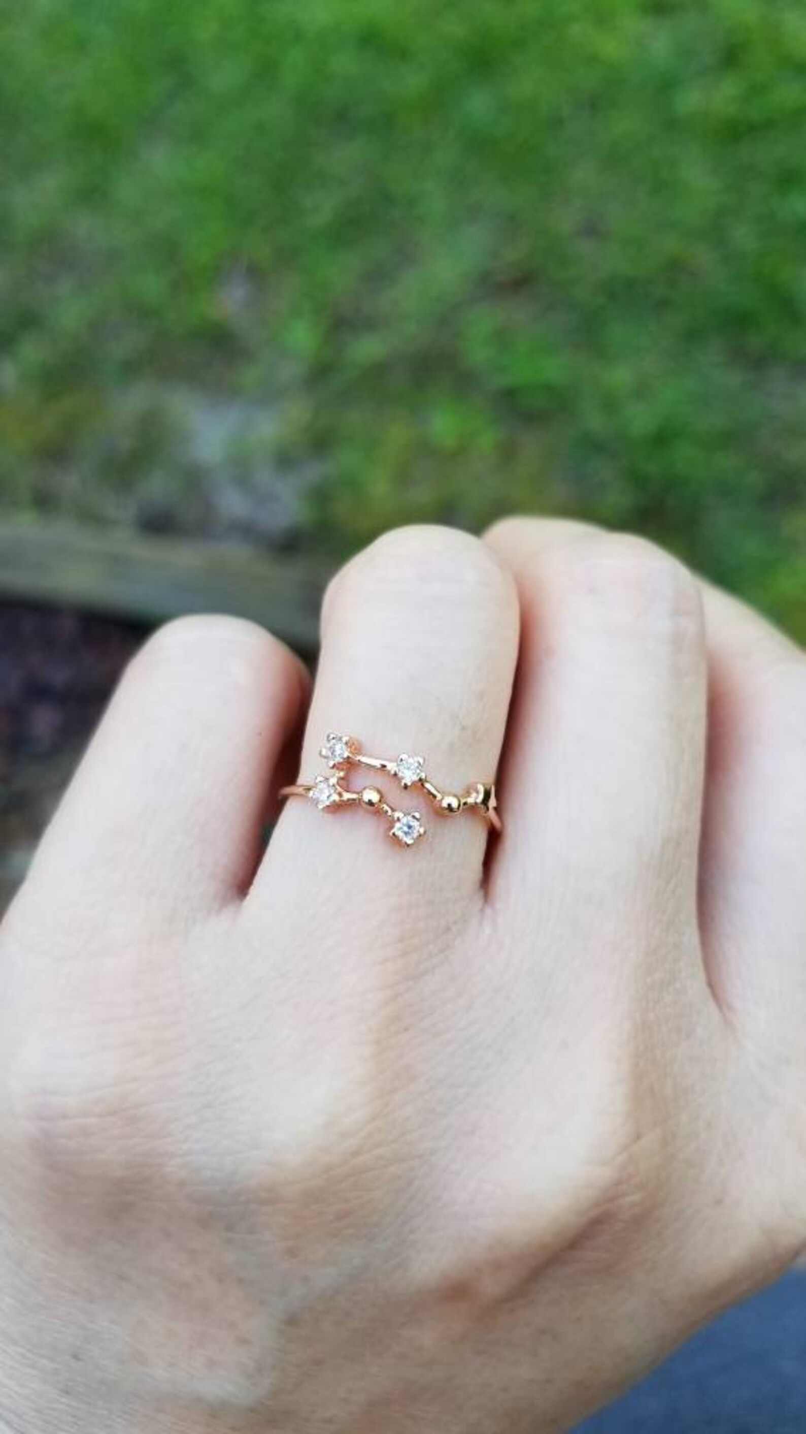 Gemini Ring Sterling Silver Zodiac Ring Celestial Horoscope | Etsy