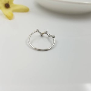 Cassiopeia Ring in Solid Sterling Silver, Dainty Constellation Ring ...
