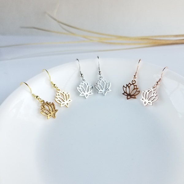 Lotus Earrings - Etsy
