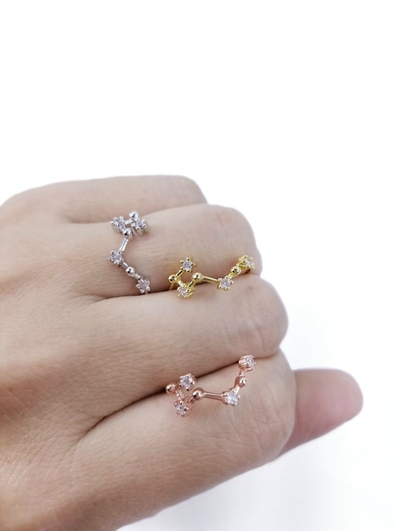 Zodiac Ring Sterling Silver Scorpio Ring Celestial Jewelry - Etsy