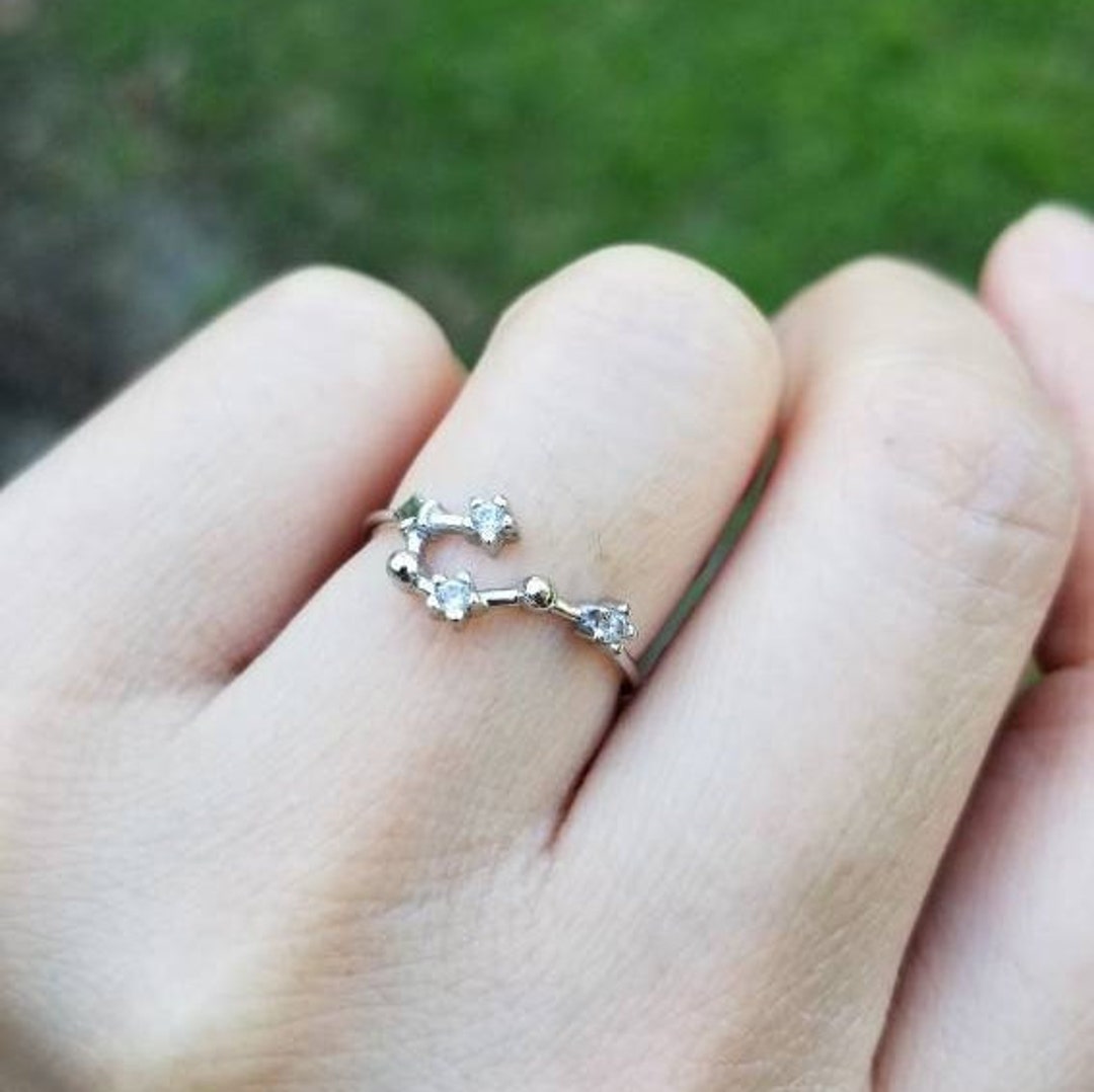 Zodiac Ring Cancer, Gift for Her, Crystal Ring, Zodiac Sign ...