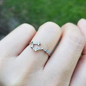 Zodiac Ring Cancer Gift for Her Crystal Ring Zodiac Sign - Etsy