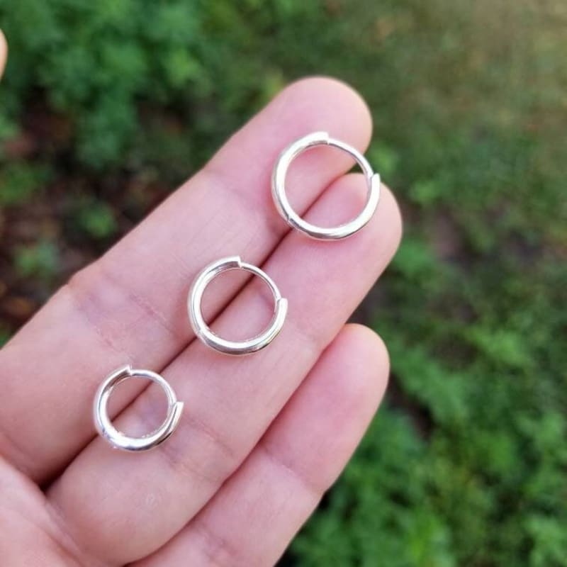 Sterling Silver Hoop Earrings - Etsy