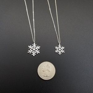 Snowflake Necklace in Solid Sterling Silver, Snowflake Pendant With CZ ...