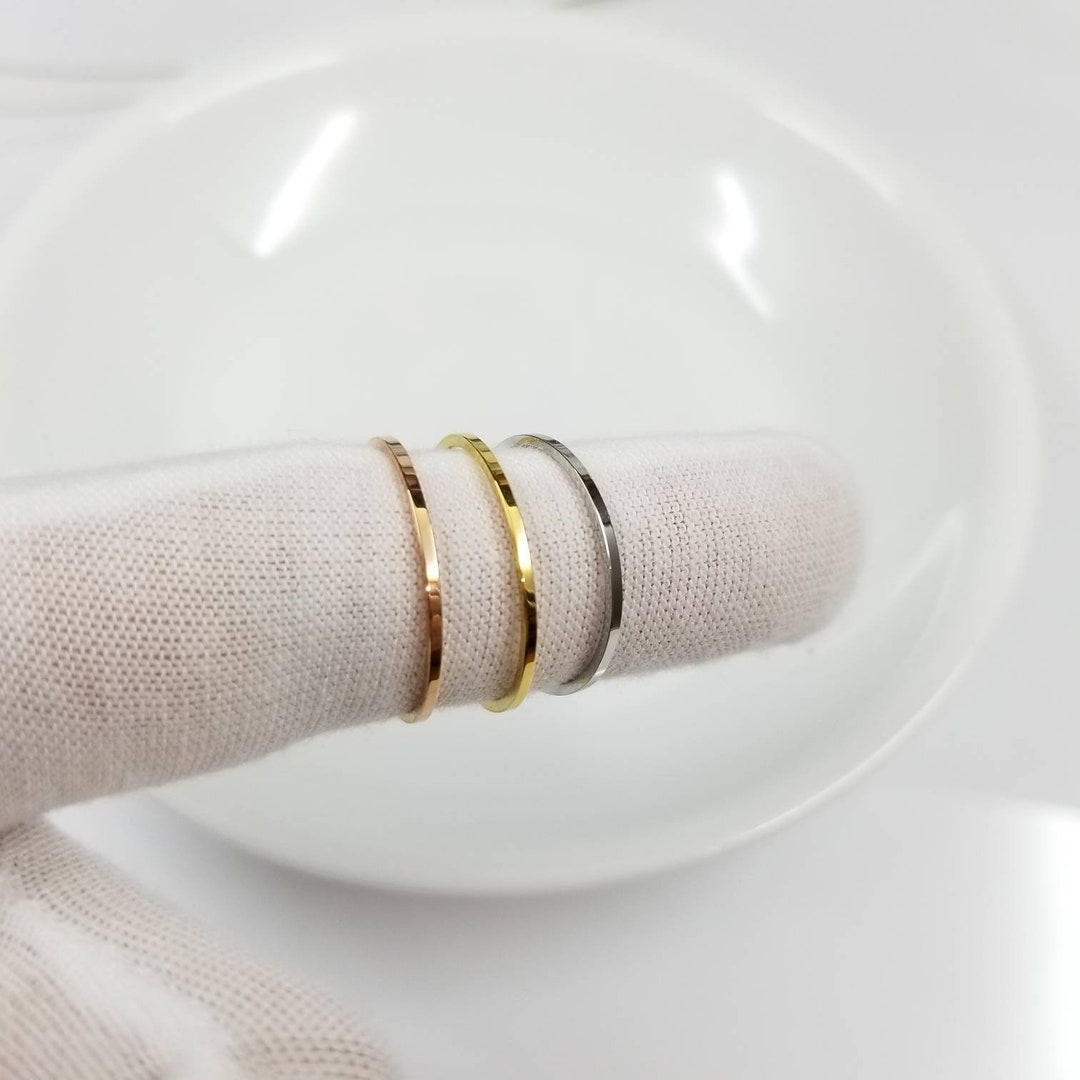Stack Ring Stackable Rings Mix and Match Rings Silver Gold Rose Gold ...